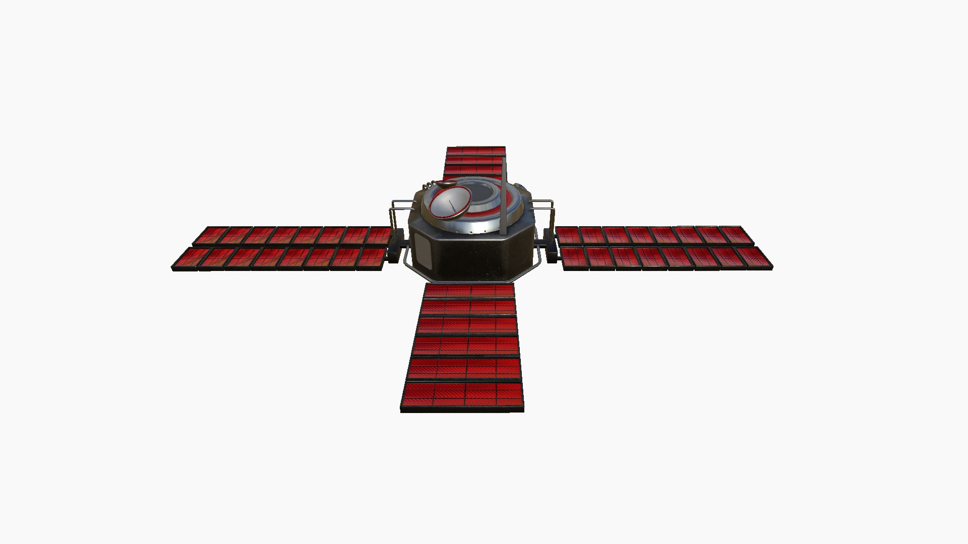 3D Model Satellite H04 Steel Red - SciFi Space Design - TurboSquid 2227359