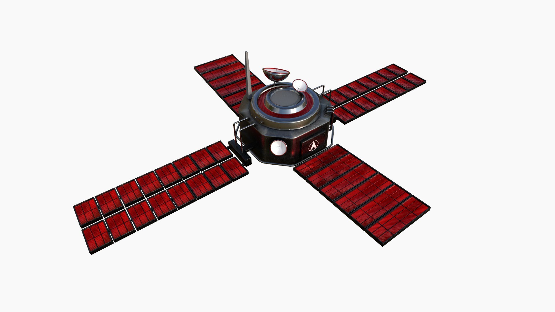 3D Model Satellite H04 Steel Red - SciFi Space Design - TurboSquid 2227359