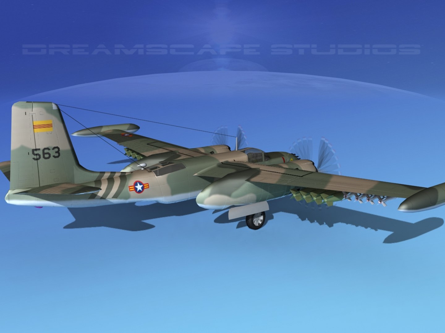 3d Douglas A-26k A-26 Bomber Model