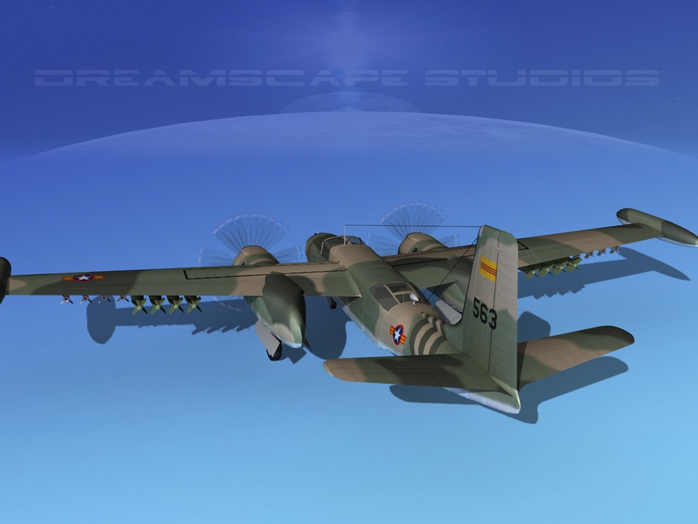 3d Douglas A-26k A-26 Bomber Model