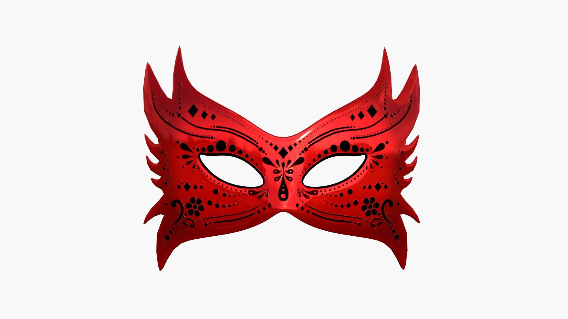 Carnival Mask D12 Black Red - Costume Character Design 3D - TurboSquid ...