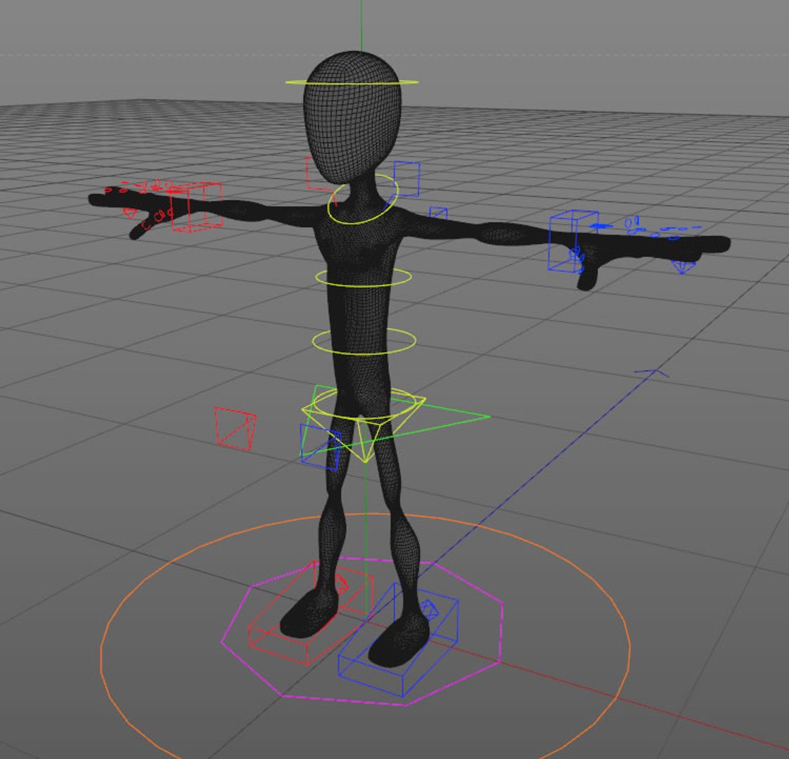 C4d Neutral Character Rigged