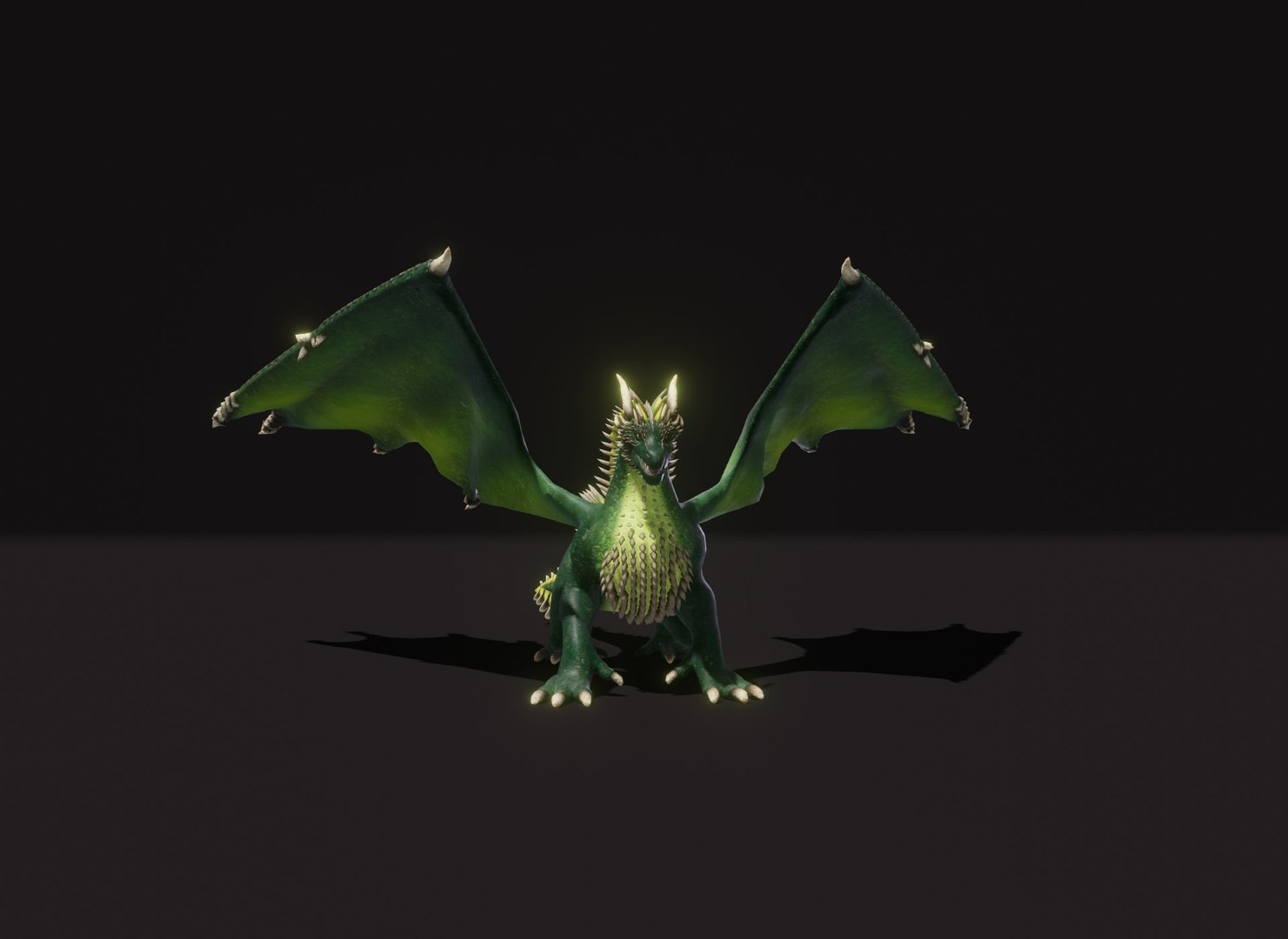Realistic Green Dragon Animated Low-poly 3D Model 3D - TurboSquid 2312043