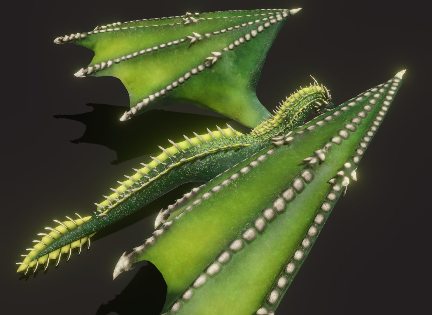 Realistic Green Dragon Animated Low-poly 3D Model 3D - TurboSquid 2312043