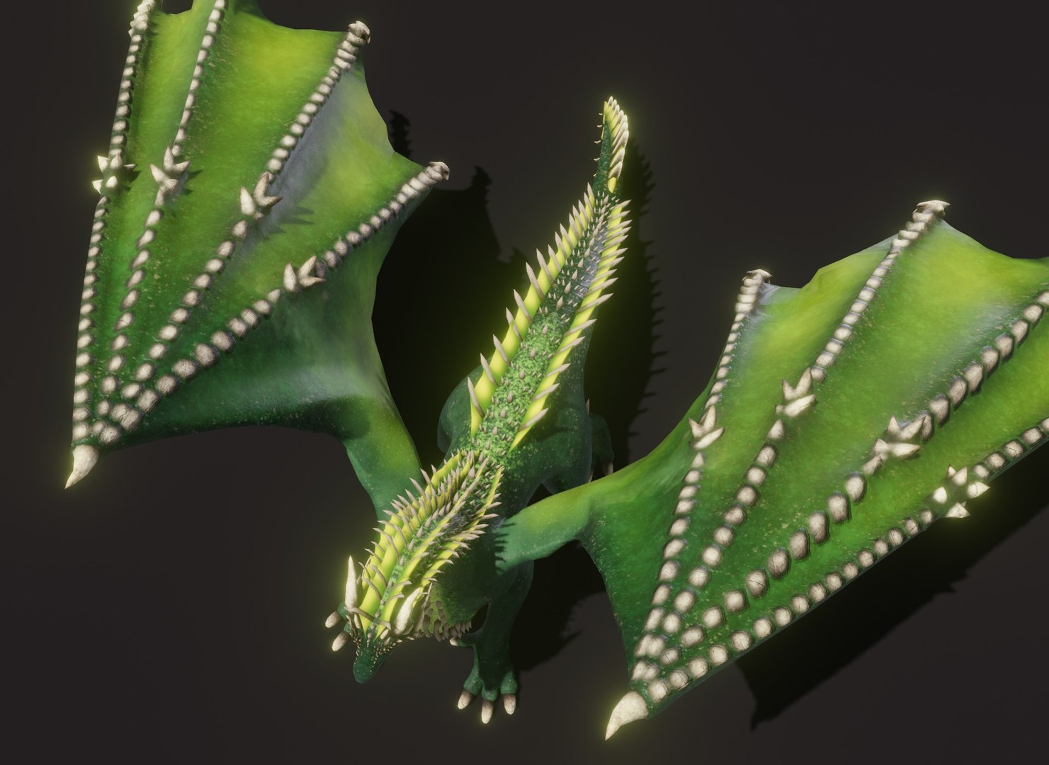 Realistic Green Dragon Animated Low-poly 3D Model 3D - TurboSquid 2312043