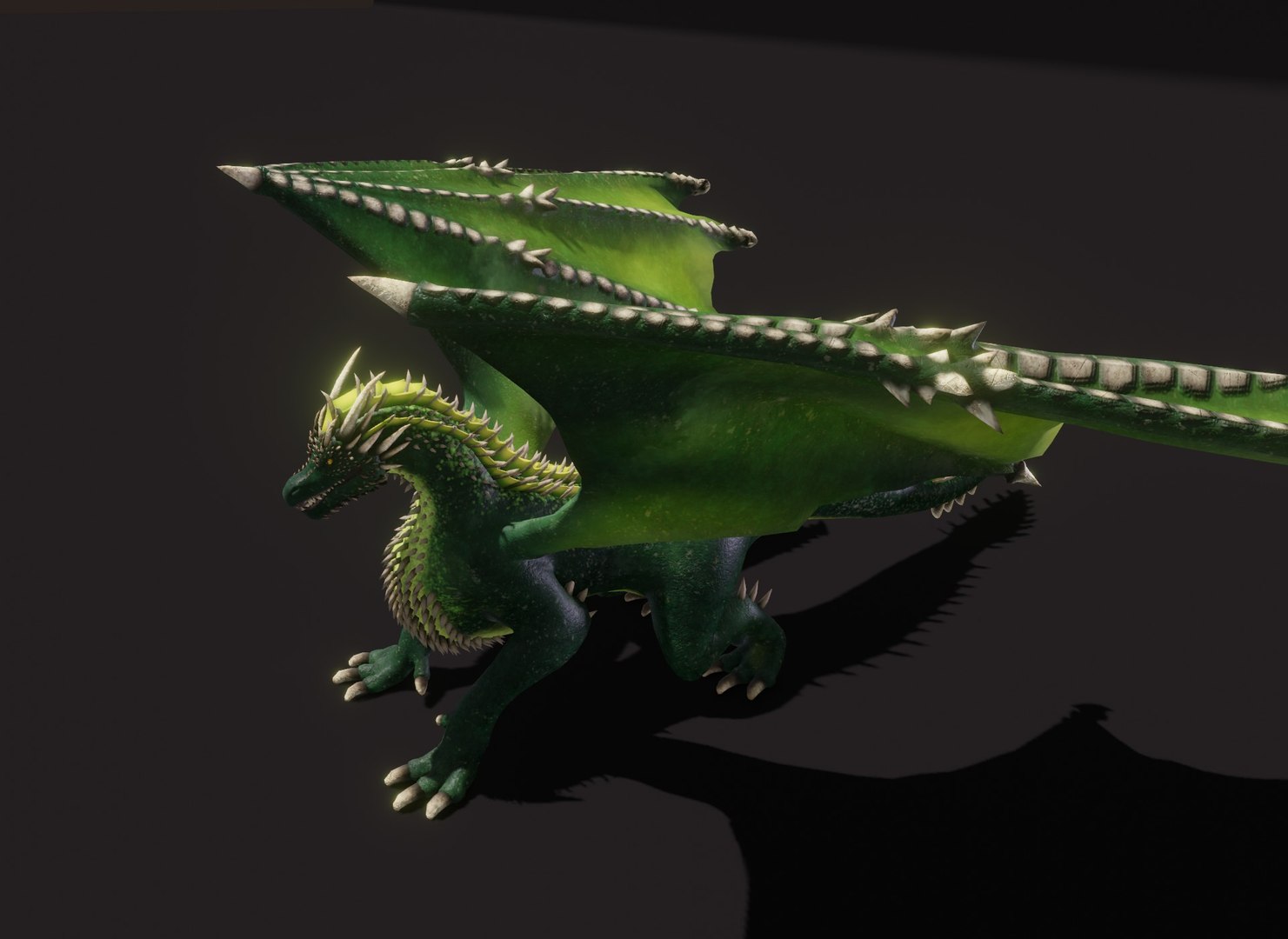 Realistic Green Dragon Animated Low-poly 3D Model 3D - TurboSquid 2312043