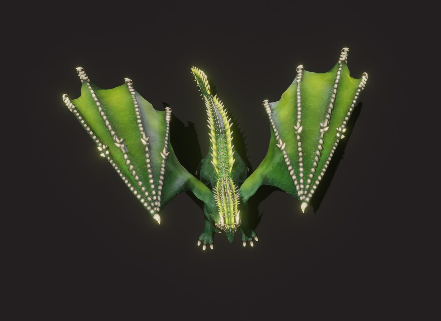 Realistic Green Dragon Animated Low-poly 3D Model 3D - TurboSquid 2312043