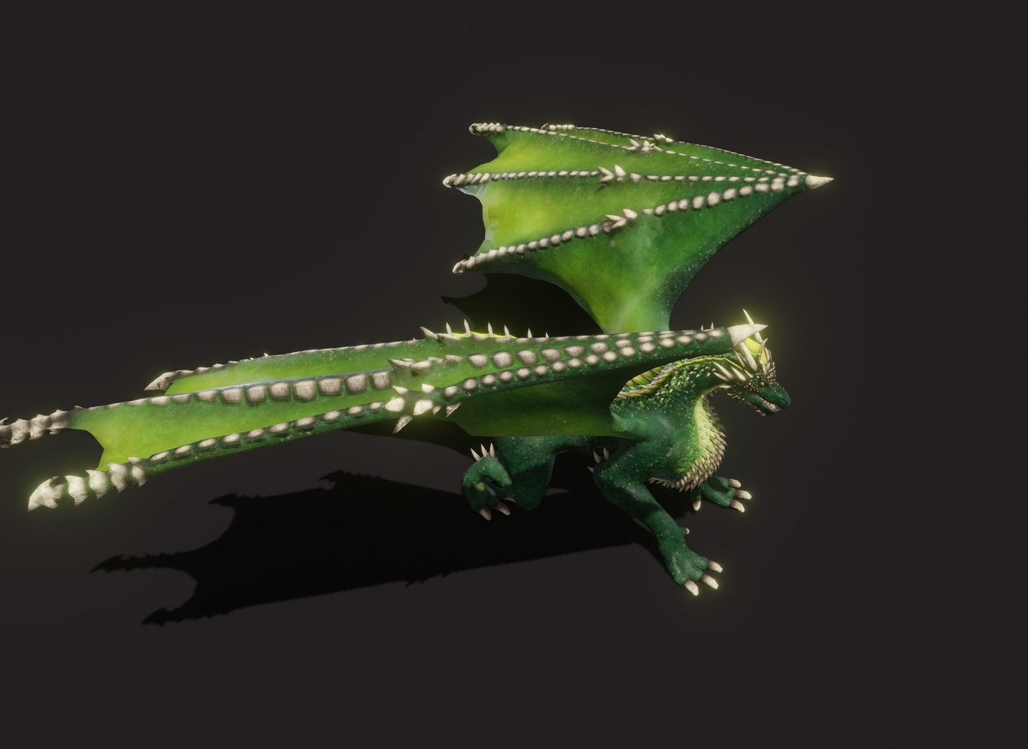 Realistic Green Dragon Animated Low-poly 3D Model 3D - TurboSquid 2312043
