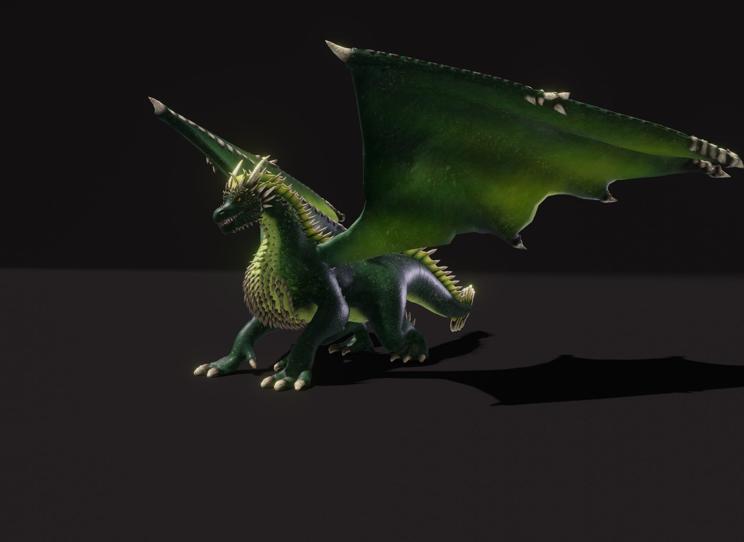 Realistic Green Dragon Animated Low-poly 3D Model 3D - TurboSquid 2312043