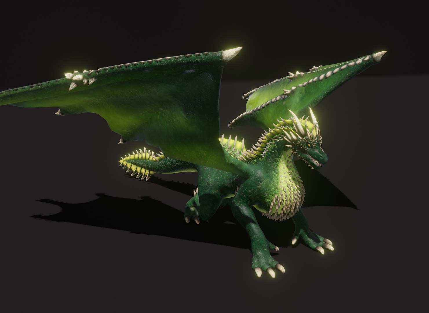 Realistic Green Dragon Animated Low-poly 3D Model 3D - TurboSquid 2312043