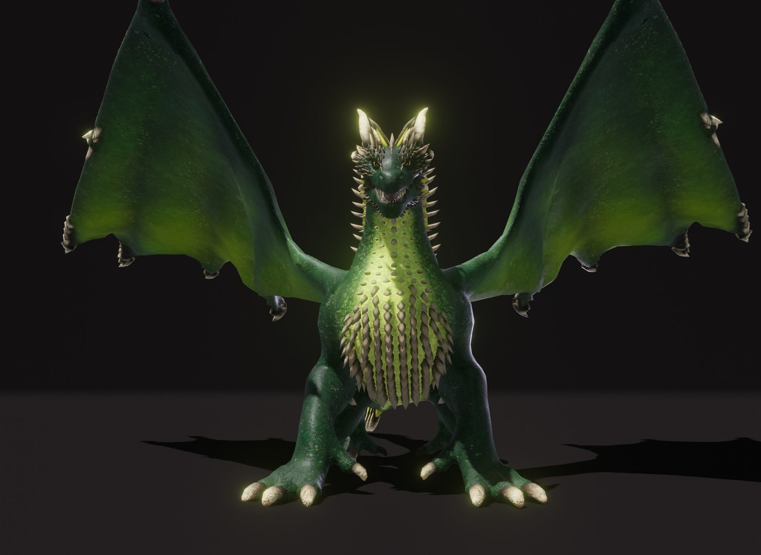 Realistic Green Dragon Animated Low-poly 3D Model 3D - TurboSquid 2312043