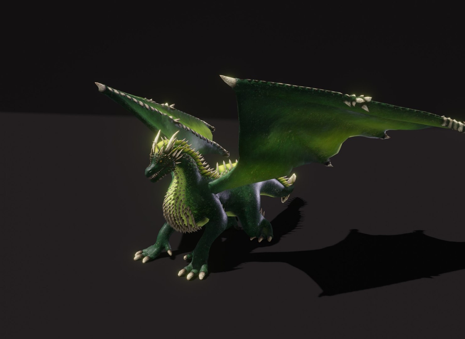 Realistic Green Dragon Animated Low-poly 3D Model 3D - TurboSquid 2312043