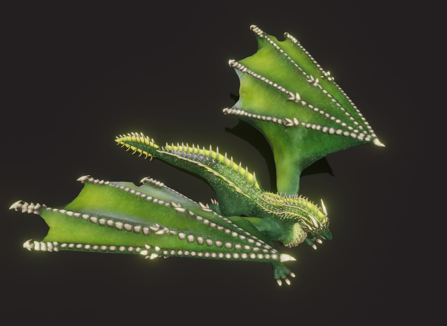 Realistic Green Dragon Animated Low-poly 3D Model 3D - TurboSquid 2312043