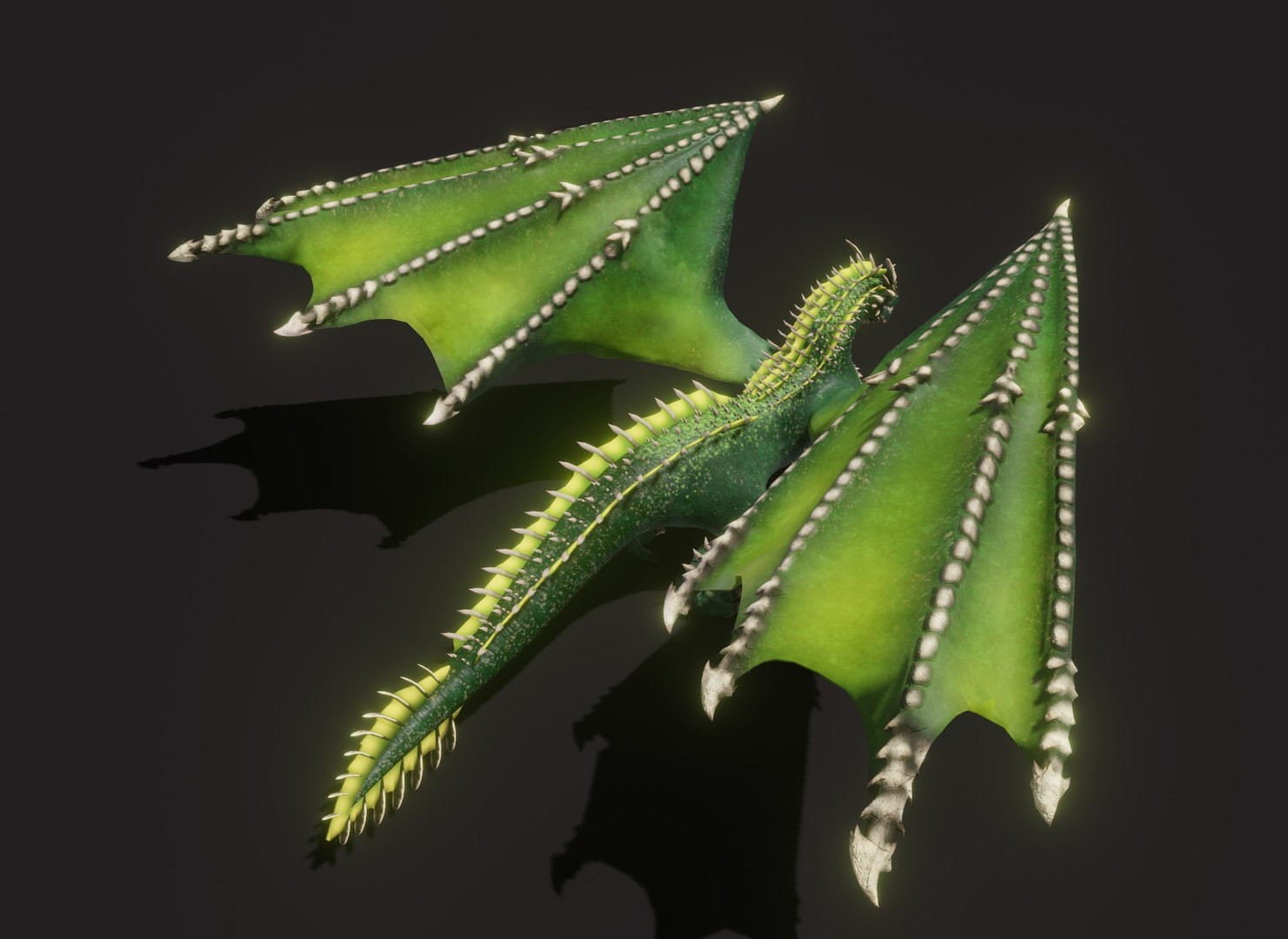 Realistic Green Dragon Animated Low-poly 3D Model 3D - TurboSquid 2312043