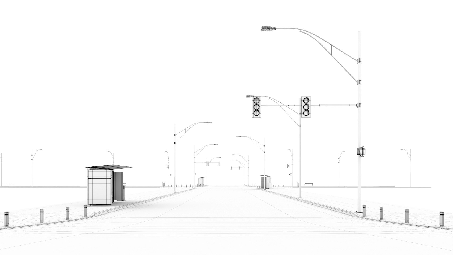 City Street Intersection 03 3D Model - TurboSquid 2155124