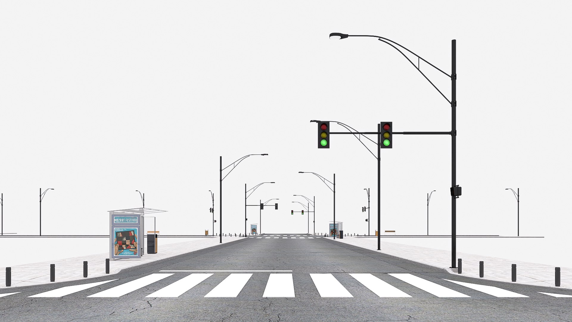 City Street Intersection 03 3D Model - TurboSquid 2155124