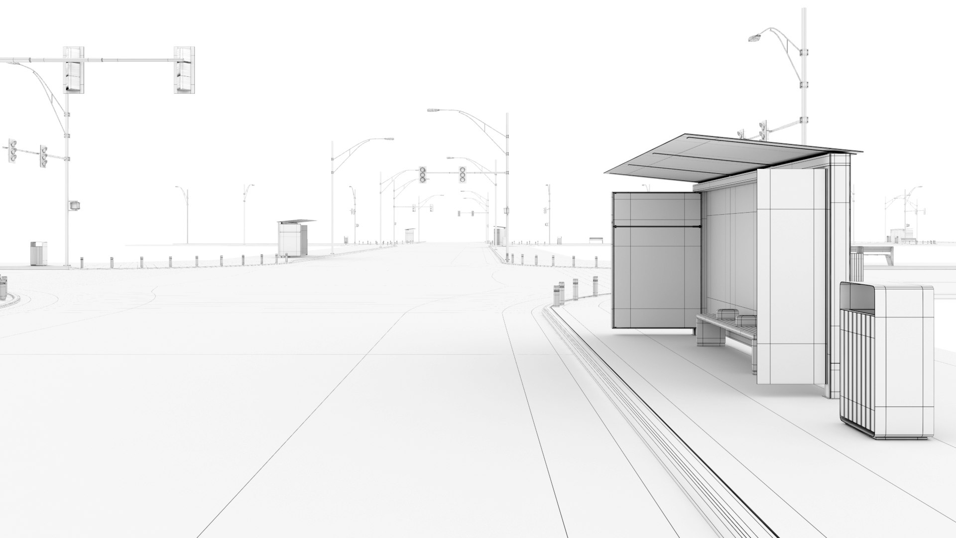 City Street Intersection 03 3D Model - TurboSquid 2155124