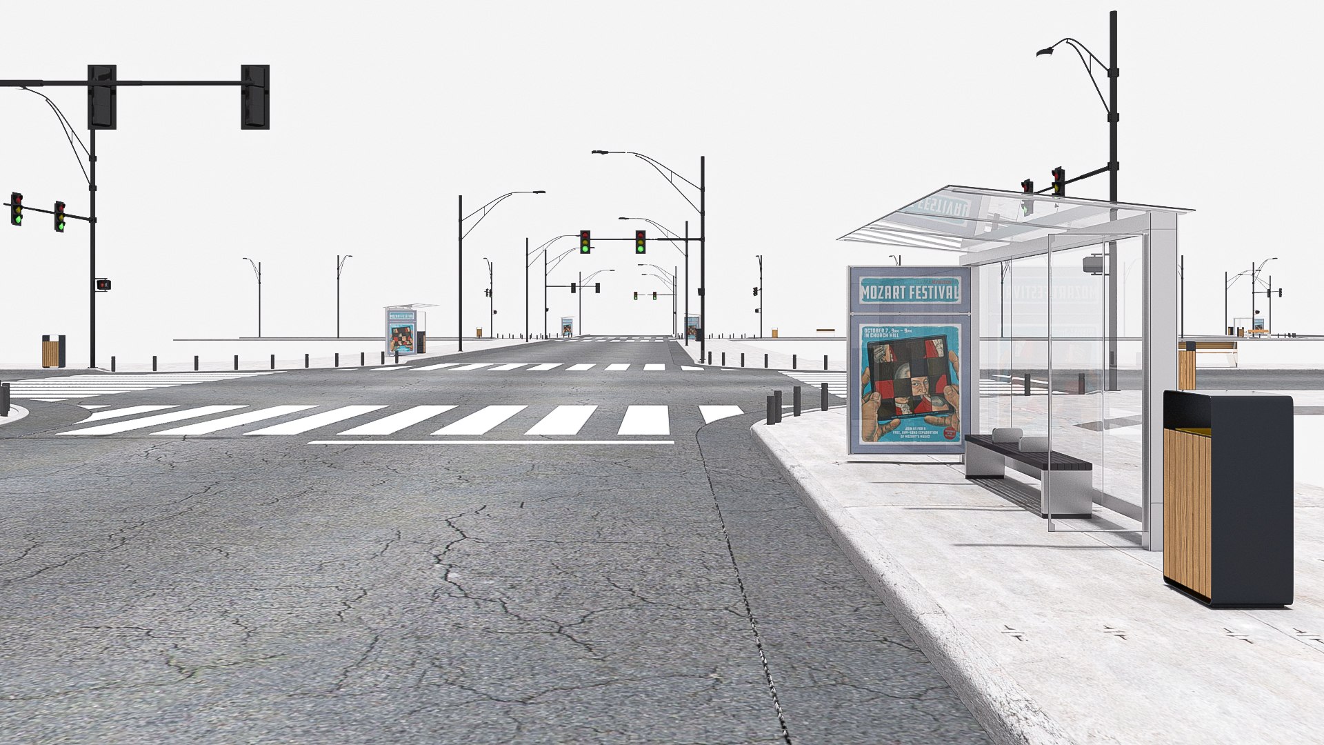 City Street Intersection 03 3D Model - TurboSquid 2155124