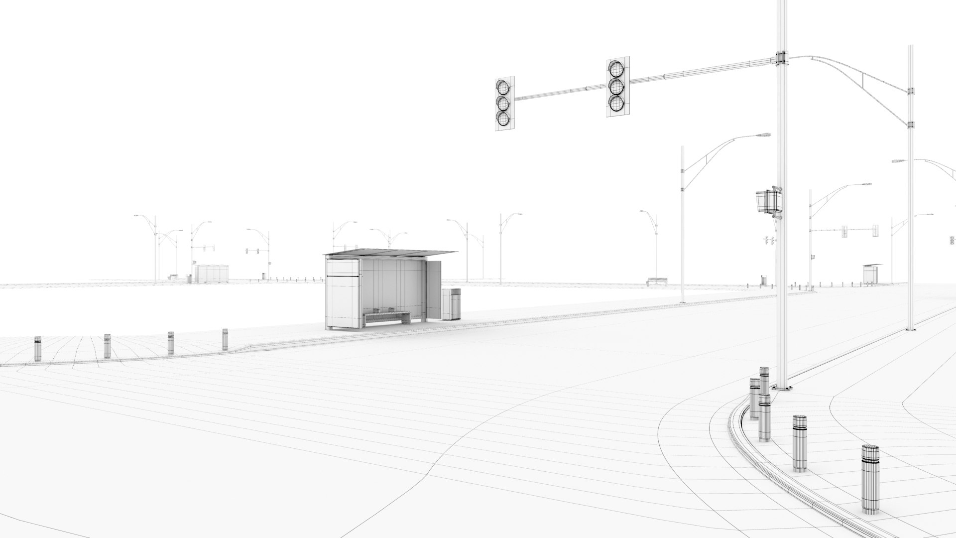 City Street Intersection 03 3D Model - TurboSquid 2155124