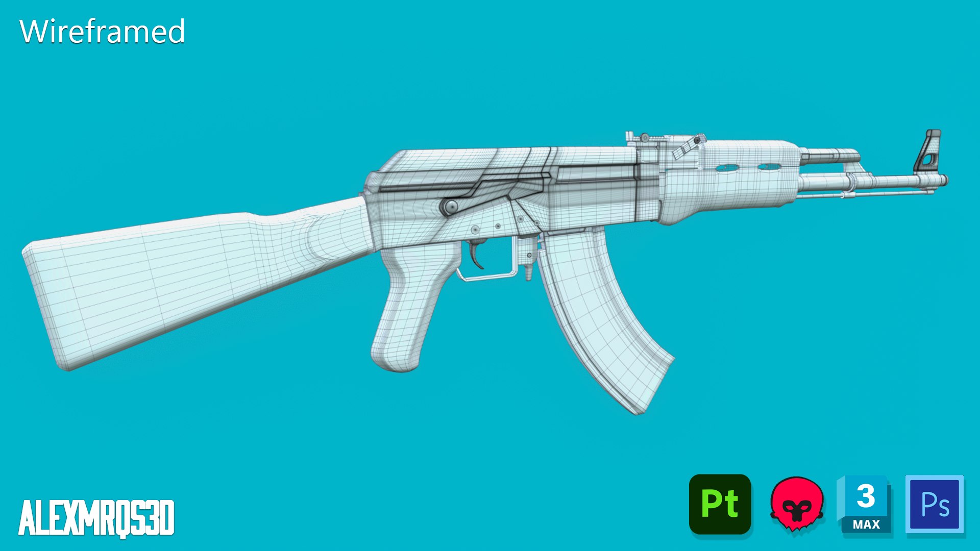 AK - 47 最大オブジェクト FBX とテクスチャ3Dモデル - TurboSquid 2154364