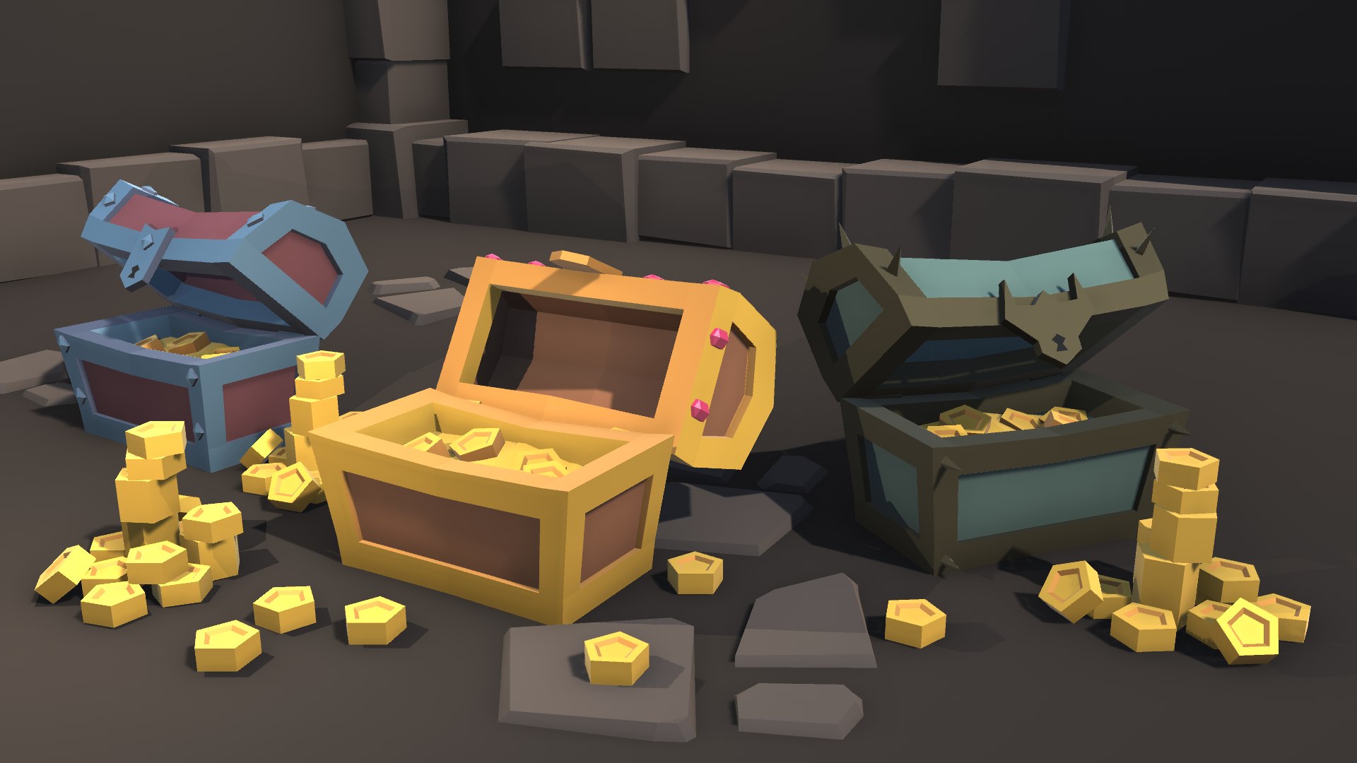 Treasure chests asset toon model - TurboSquid 1702089
