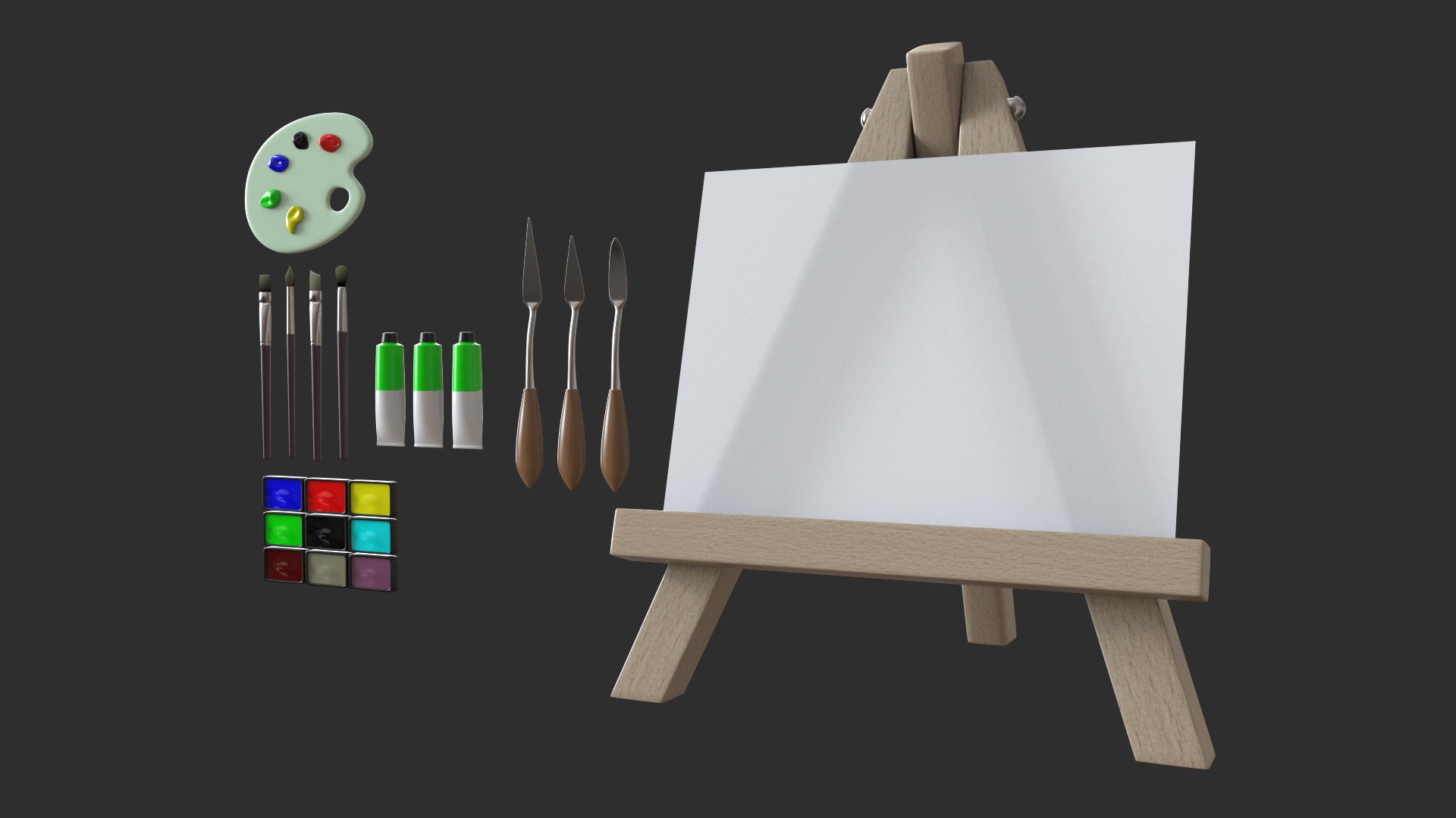 Painting Tools Model - TurboSquid 1684601