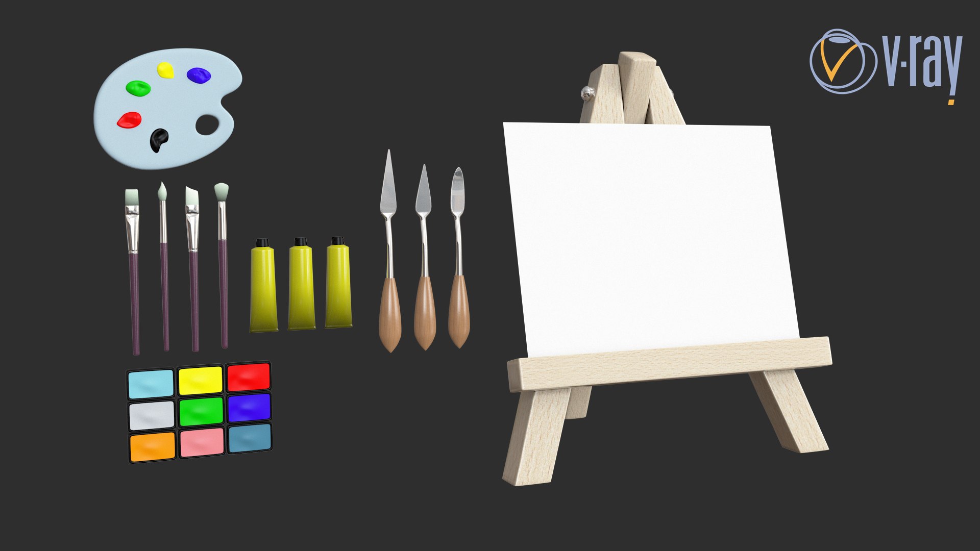 Painting Tools Model - TurboSquid 1684601