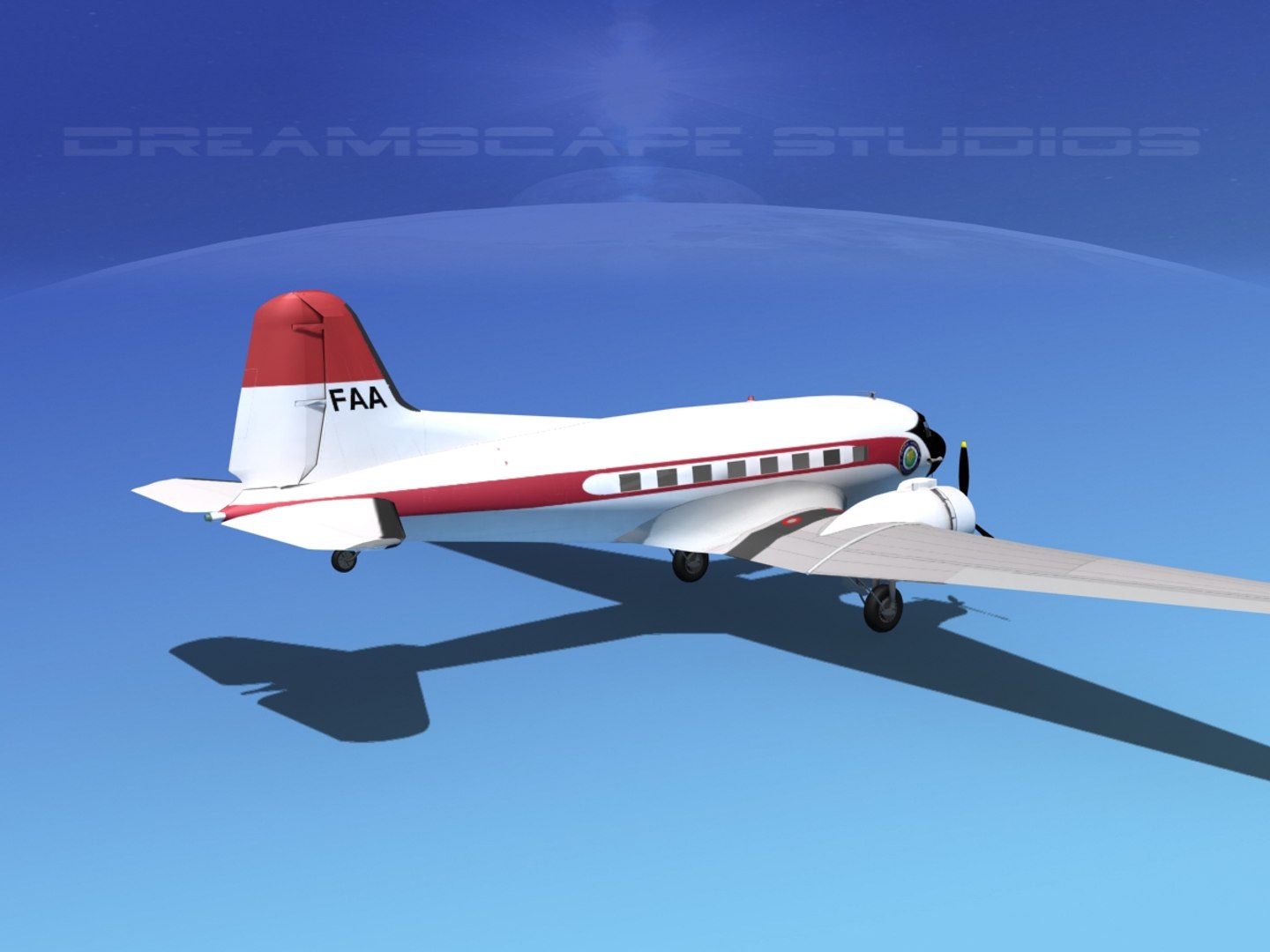 3d Dc-3 Douglas Model