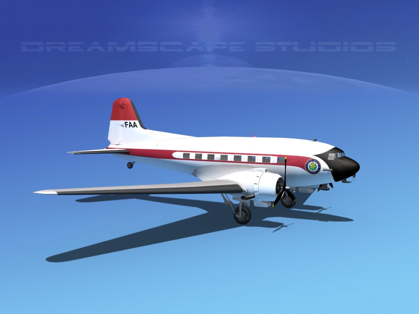 3d Dc-3 Douglas Model