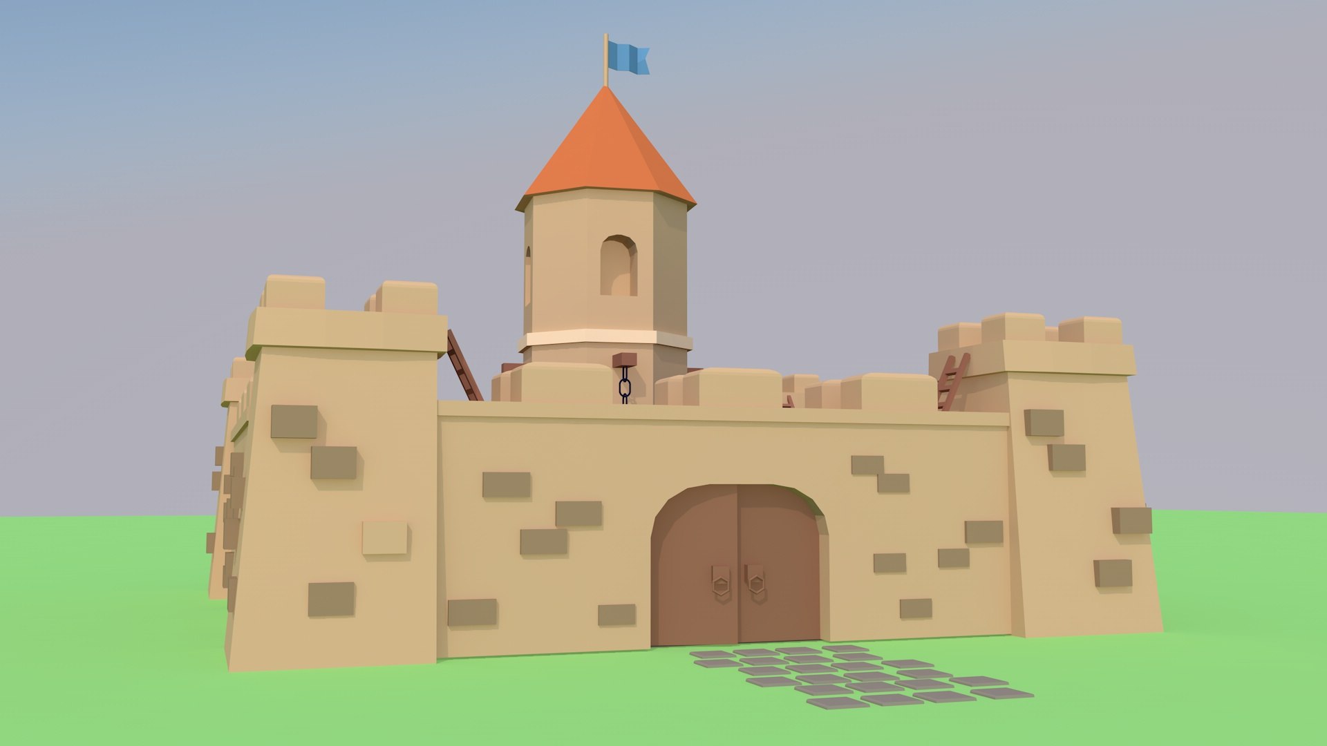 Low Poly Medieval Castle 3D Model - TurboSquid 1833451