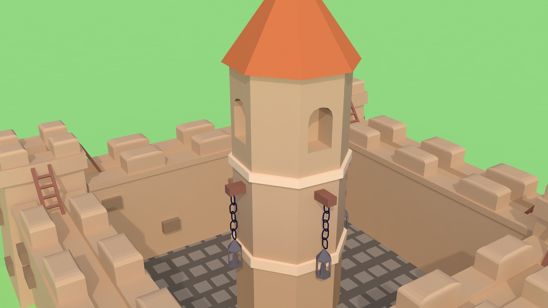Low Poly Medieval Castle 3D Model - TurboSquid 1833451