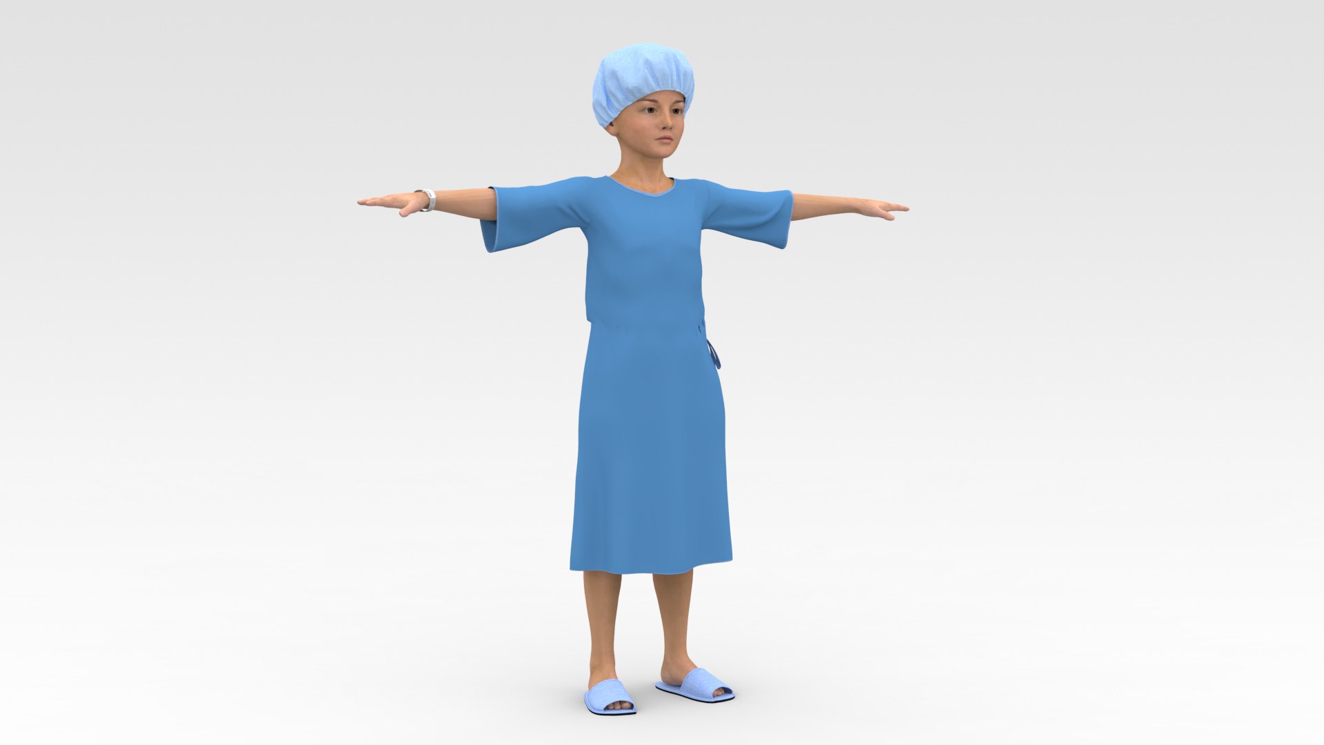 3D Model Child Patient With Blue Gown - TurboSquid 1794375