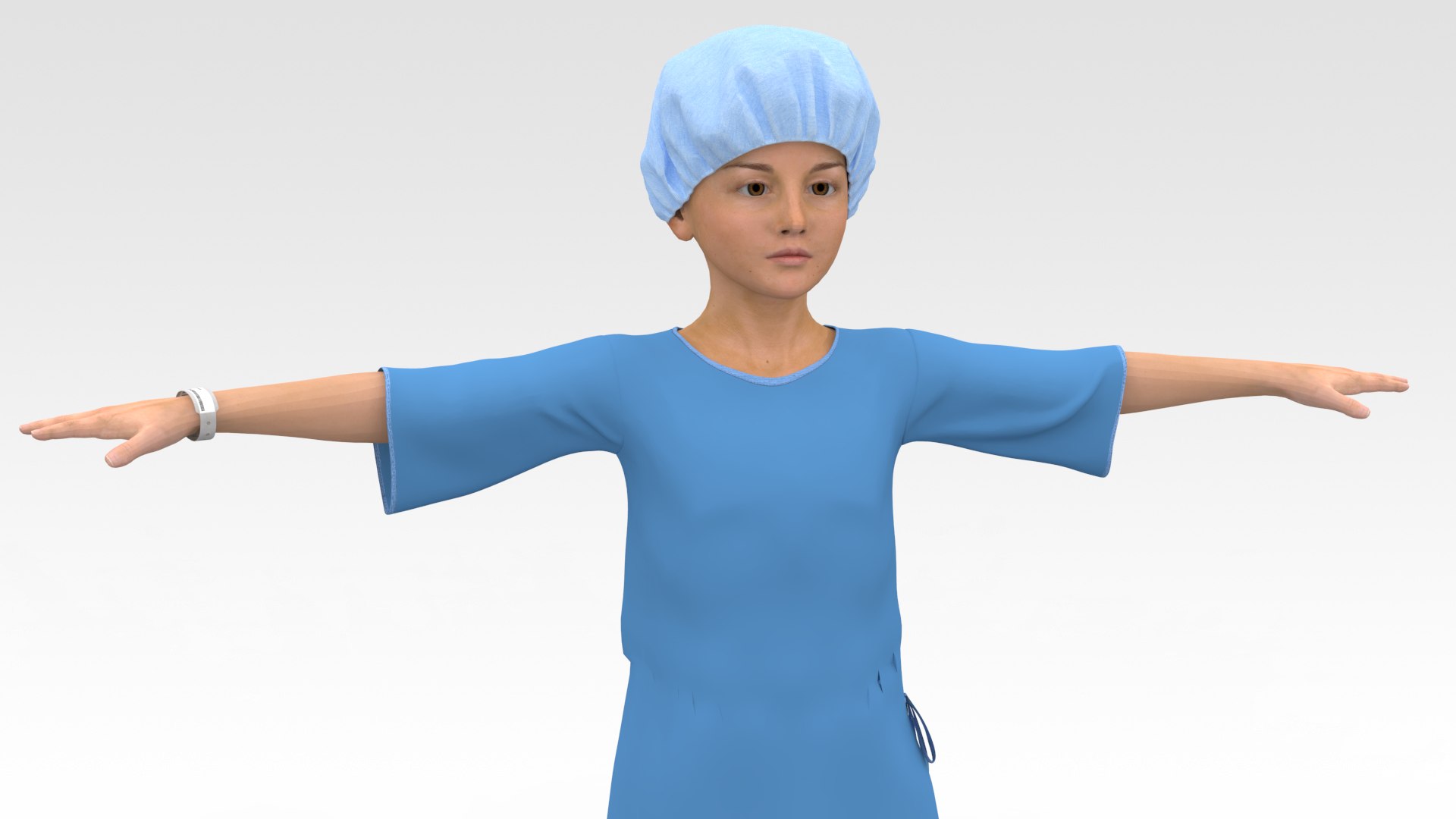 3D Model Child Patient With Blue Gown - TurboSquid 1794375