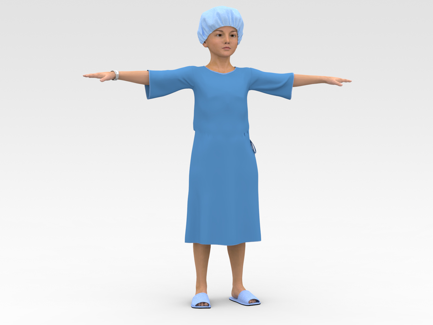 3D model Child Patient with Blue Gown - TurboSquid 1794375