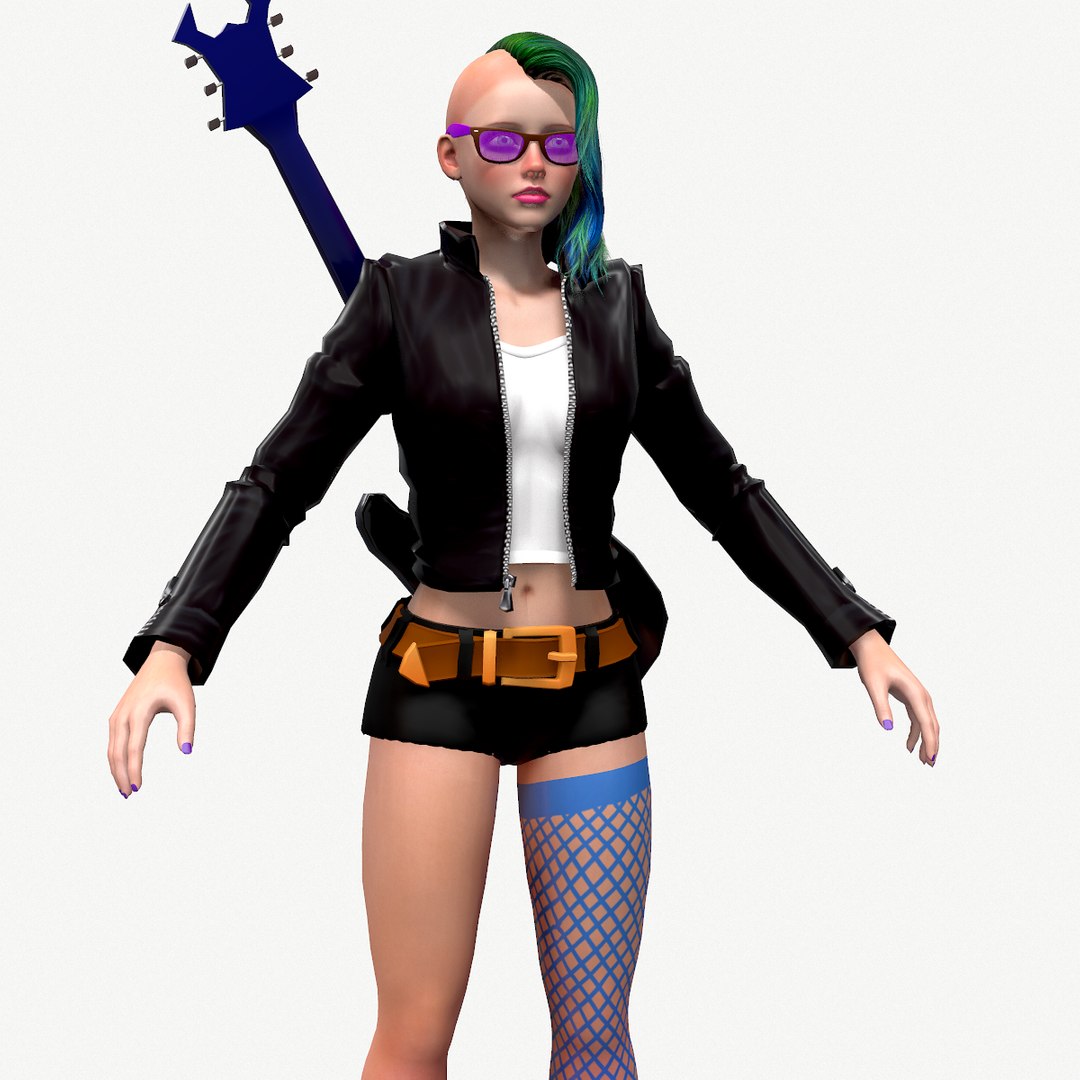 3D Rock Star Girl Model - TurboSquid 2095216