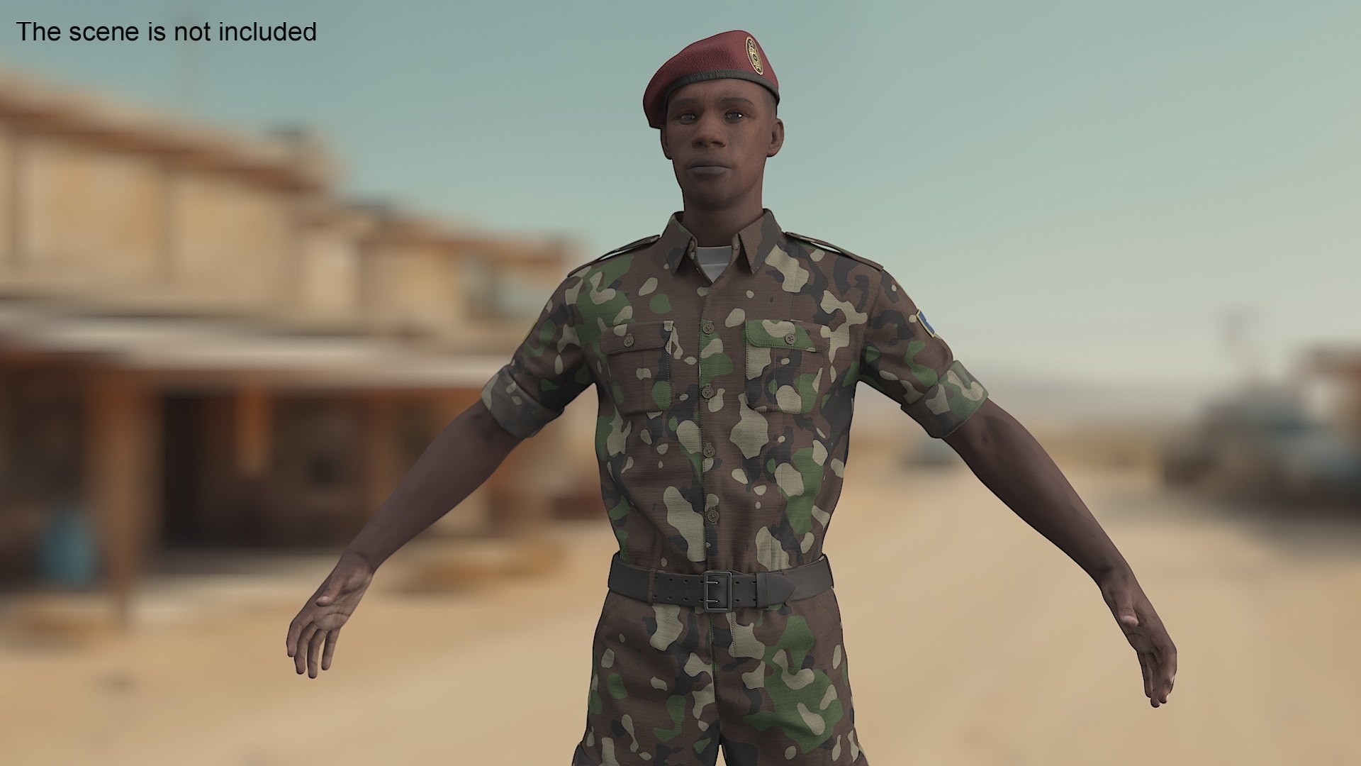 3D Somali Soldier Bright Camouflage Fur Model - TurboSquid 2390524