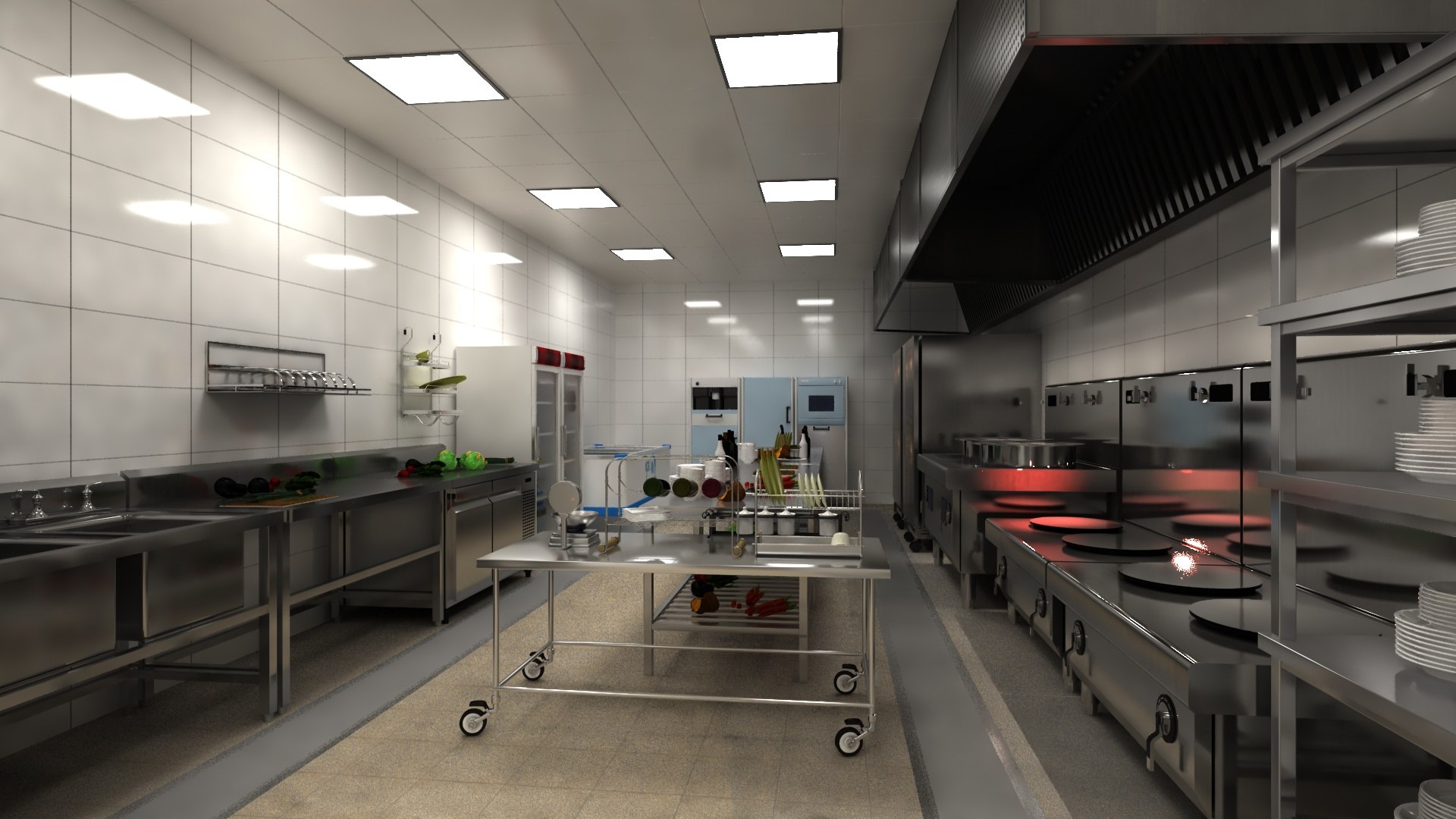 3D Model Big Restaurant Kitchen - TurboSquid 2254820