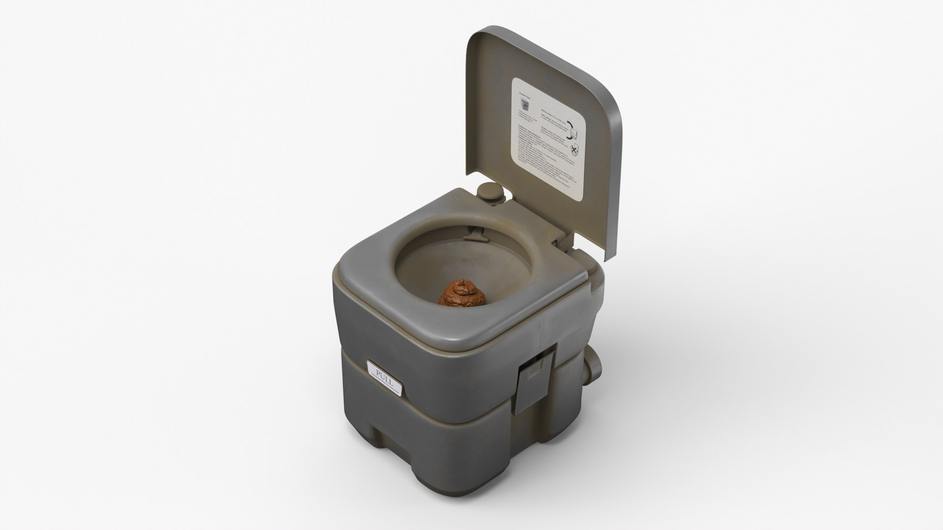 3D Model Dirty Portable Camping Toilet With Shit - TurboSquid 2418922