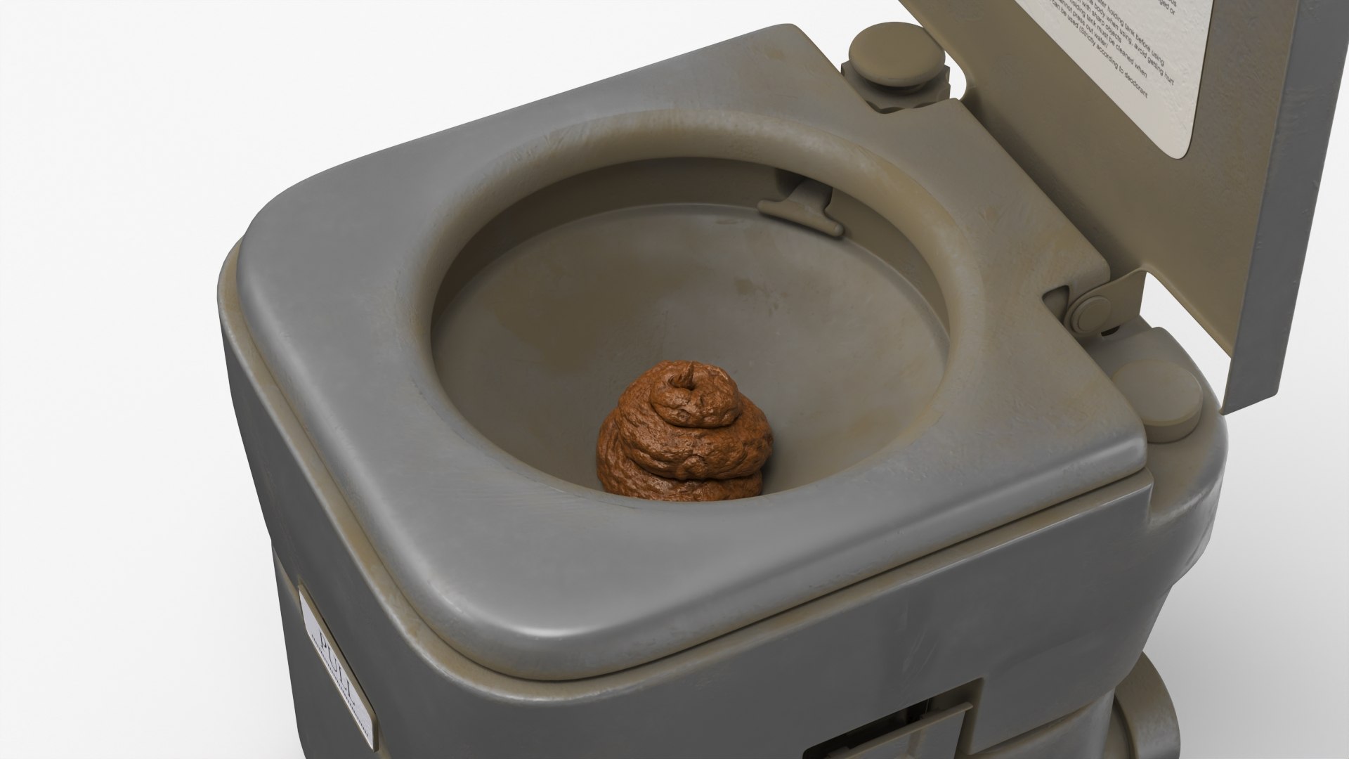 3D Model Dirty Portable Camping Toilet With Shit - TurboSquid 2418922