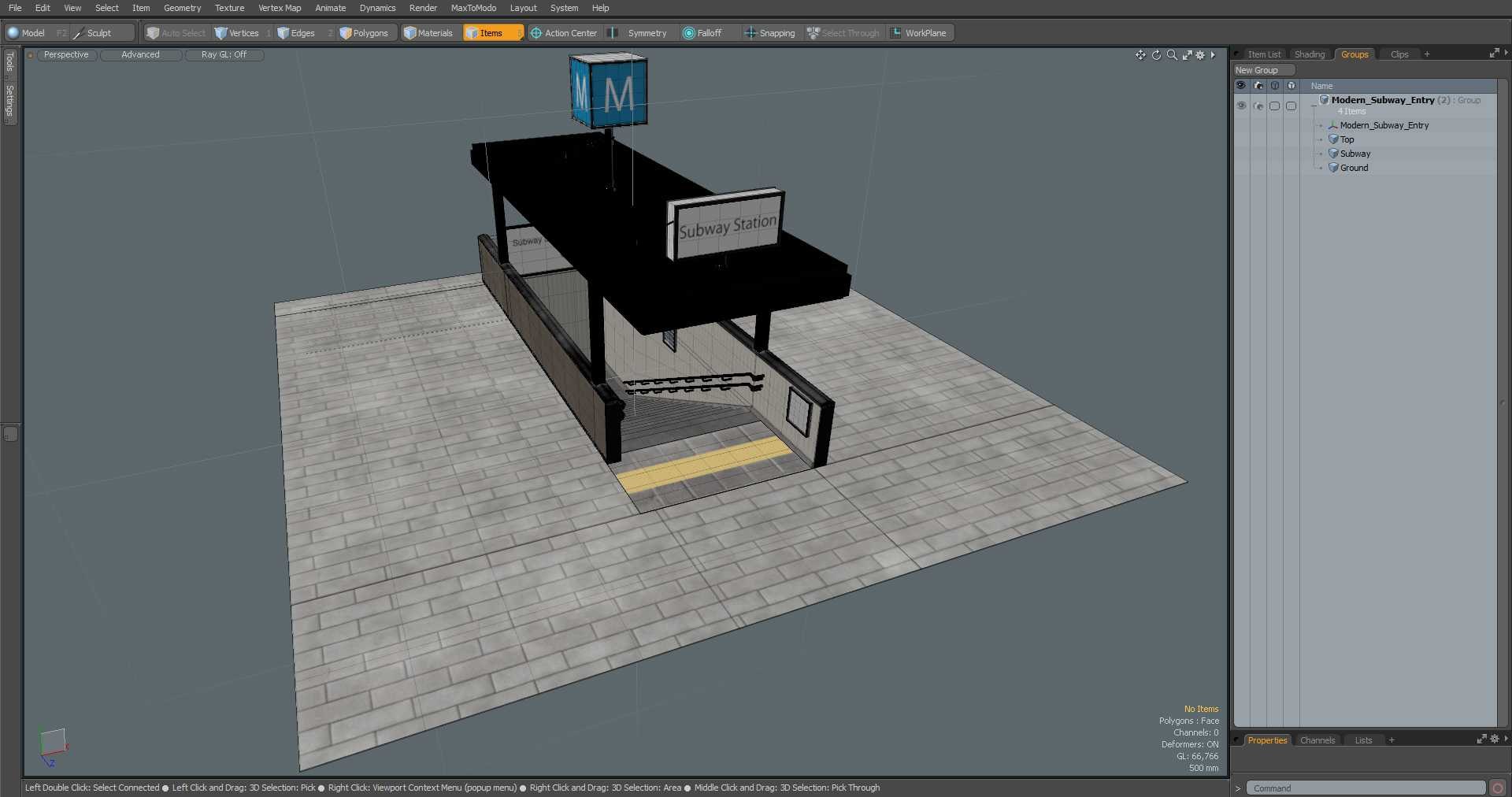 3D Modern Subway Entry Model - TurboSquid 2280742