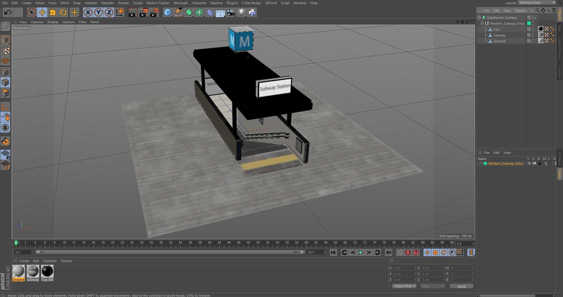 3D Modern Subway Entry Model - TurboSquid 2280742