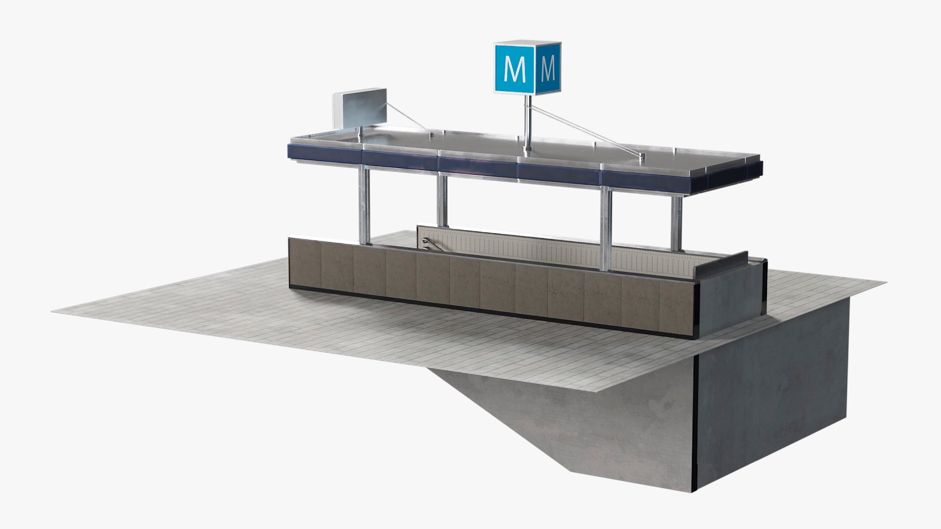3D Modern Subway Entry Model - TurboSquid 2280742