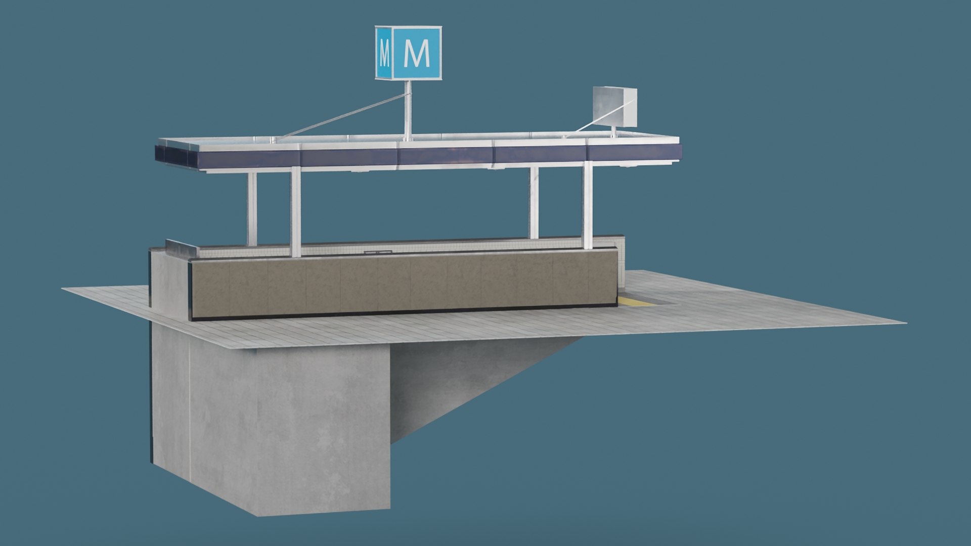 3D Modern Subway Entry Model - TurboSquid 2280742