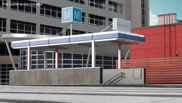 modelo 3d Entrada al metro moderno - TurboSquid 2280742