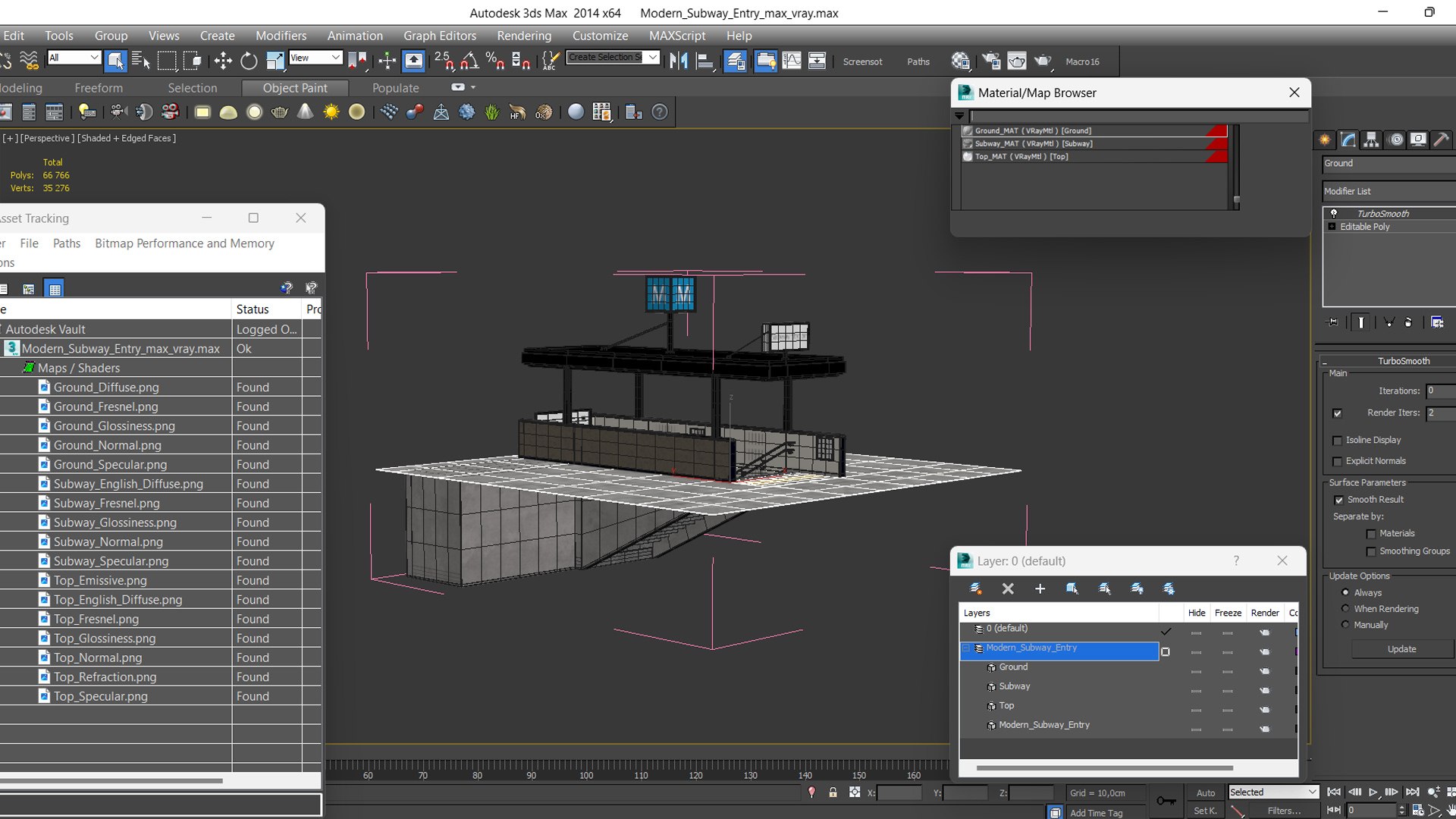 3D Modern Subway Entry Model - TurboSquid 2280742