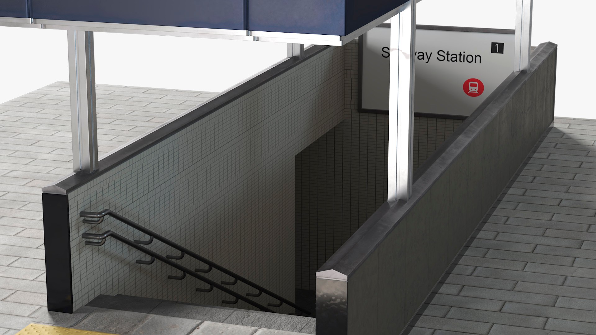 3D Modern Subway Entry Model - TurboSquid 2280742