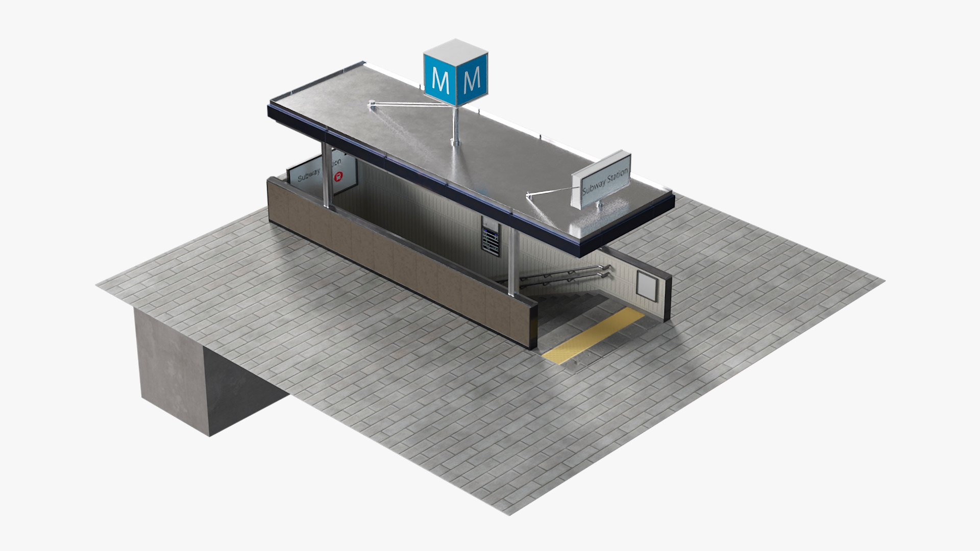 3D Modern Subway Entry Model - TurboSquid 2280742