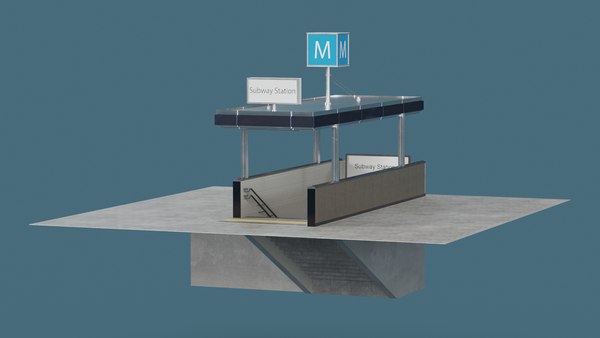 modelo 3d Entrada al metro moderno - TurboSquid 2280742