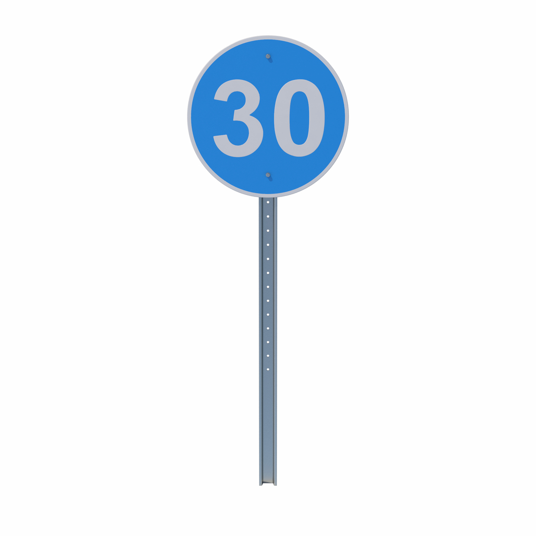 3D Minimum Speed Road Sign Poles Collection Model - TurboSquid 2106984