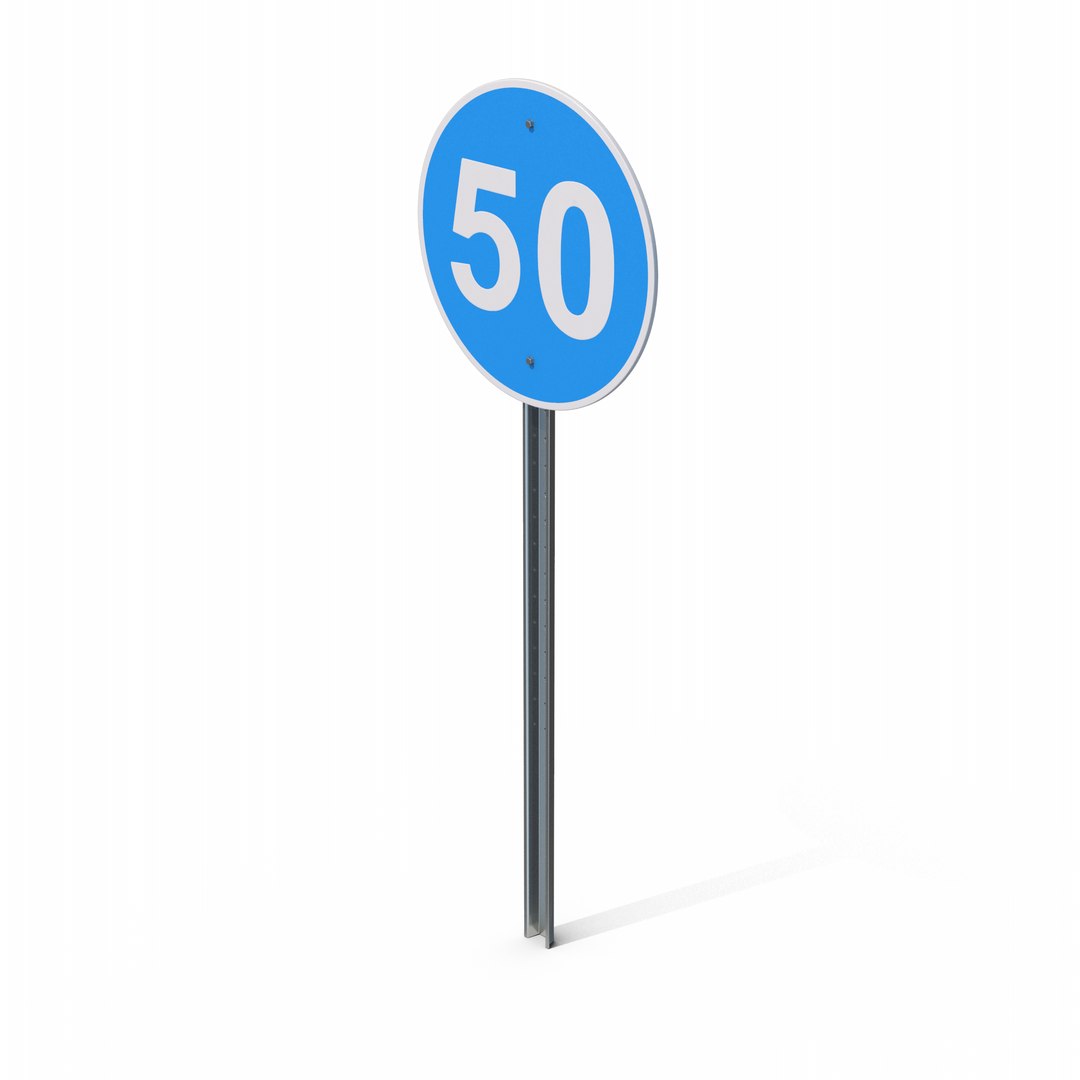 3D Minimum Speed Road Sign Poles Collection Model - TurboSquid 2106984